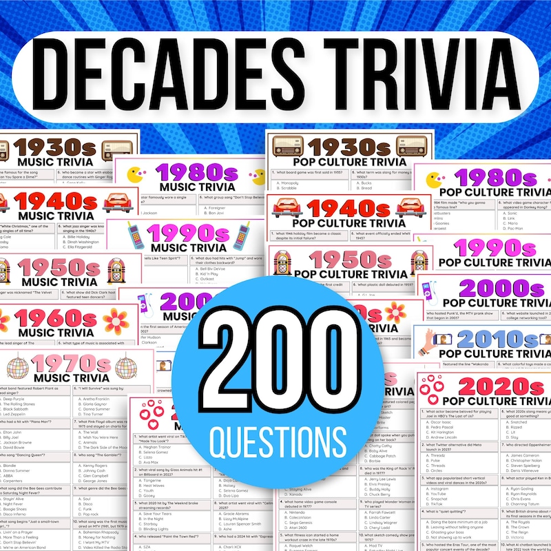 Decades Party - Etsy