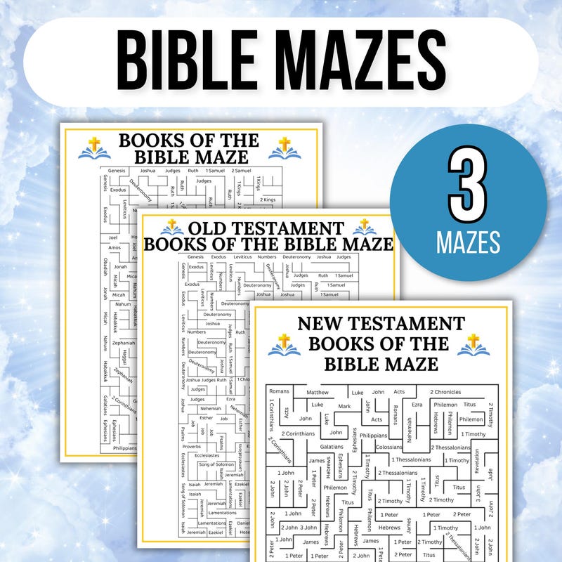 Maze Printables Bible - Etsy