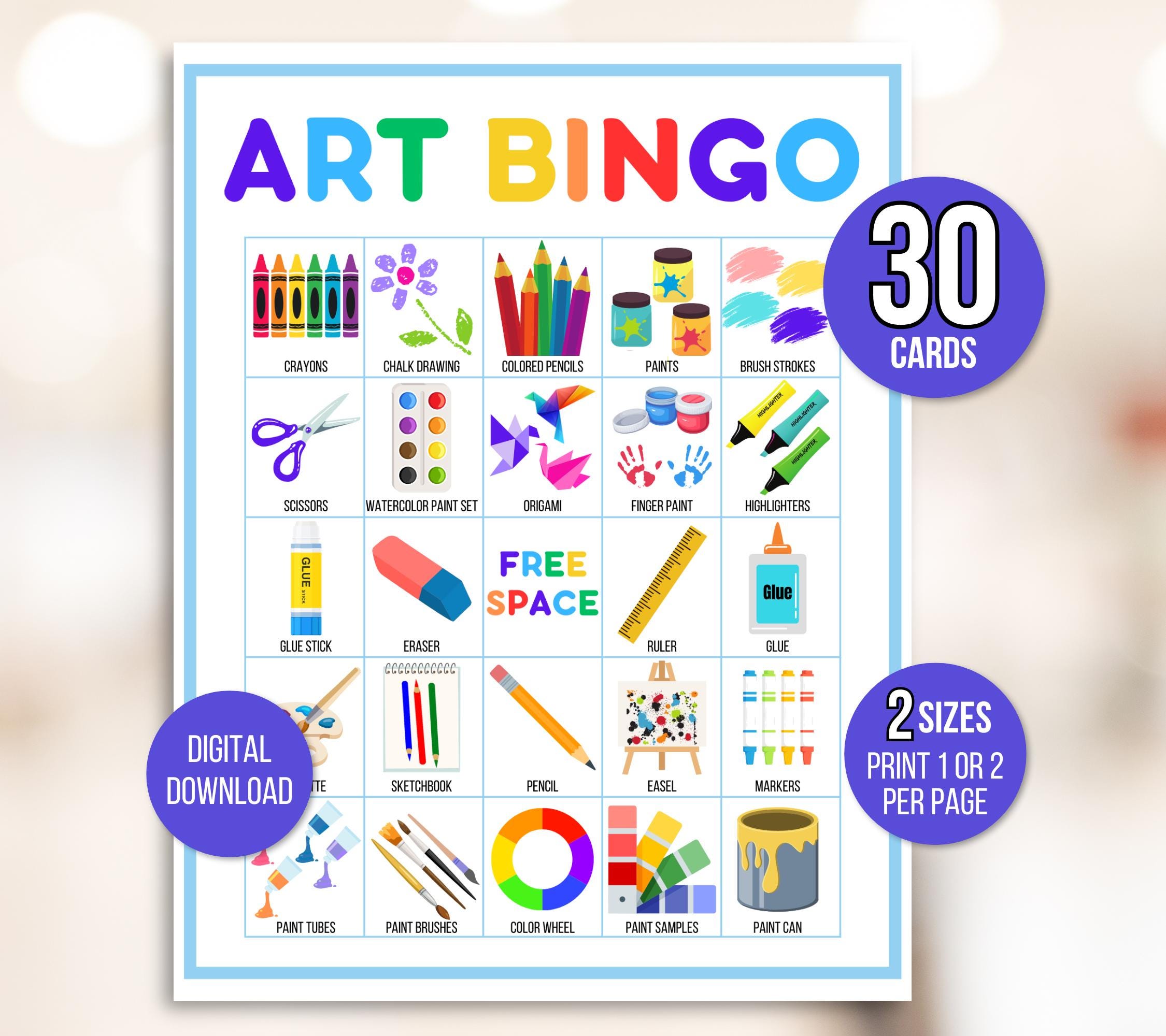 Printable Art Bingo Cards Page 2 Free Bingo Card Templates To