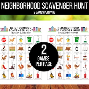 Neighborhood Scavenger Hunt for Kids, Outdoor Nature Scavenger Hunt ...