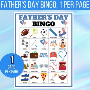 Printable Father's Day Bingo, 30 Father's Day Bingo Cards, Father's Day ...