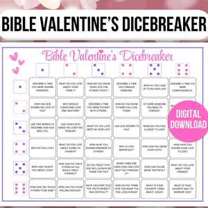 God's Love Dicebreaker, Bible Valentine's Dicebreaker, Bible Valentines ...