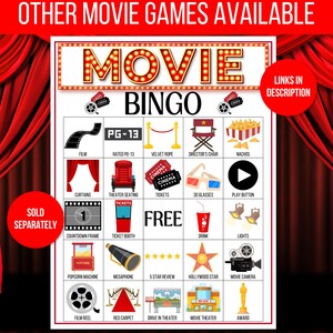 Oscars Bingo, 50 Oscars Bingo Cards, Oscars Watch Party Bingo, Movie ...