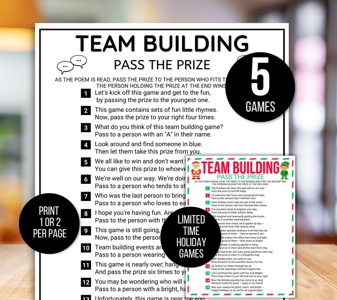 Office Games, Team Building Games, Team Building Pass the Prize Game ...