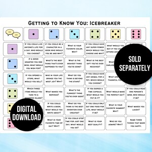 Icebreaker Games, Ice Breaker Games, Team Building Game, Roll and Tell ...