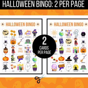 Halloween Bingo, 30 Halloween Bingo Cards, Halloween Activity, Kids ...