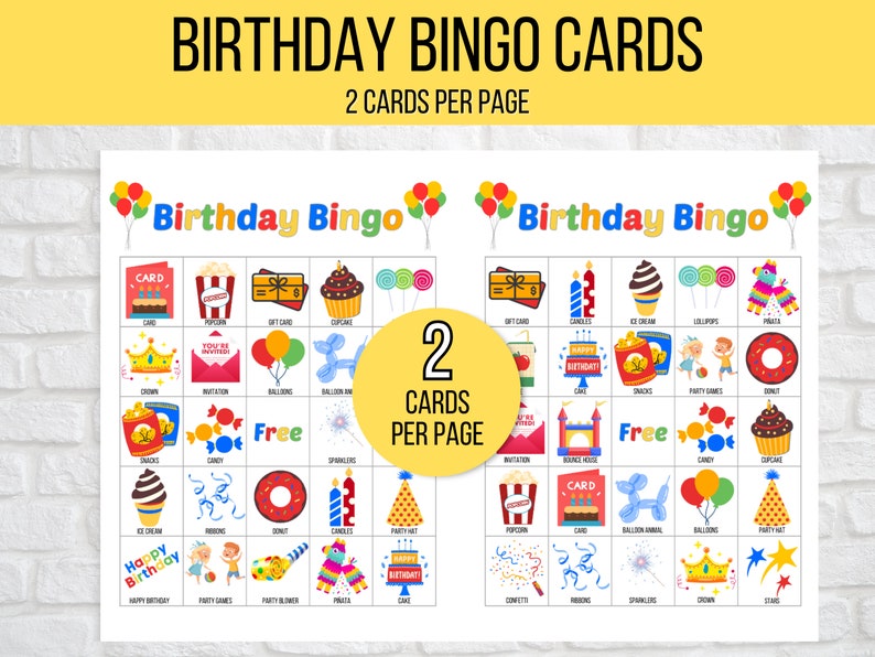 Birthday Bingo, 30 Birthday Party Bingo Cards, Birthday Game, Happy ...