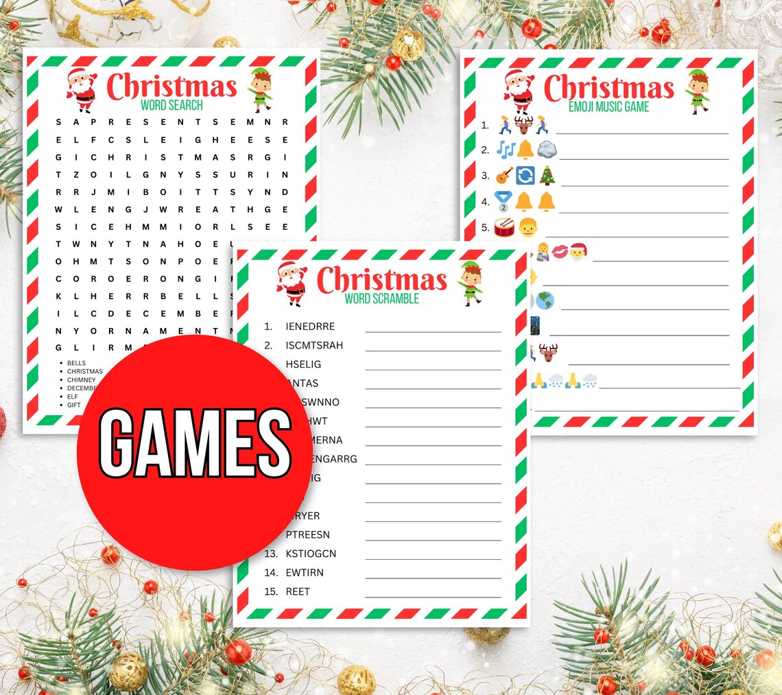 Christmas Game Bundle, 16 Printable Christmas Games, Christmas ...