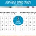 Alphabet Bingo, 100 Printable Alphabet Bingo Cards, ABC Practice, ABC ...