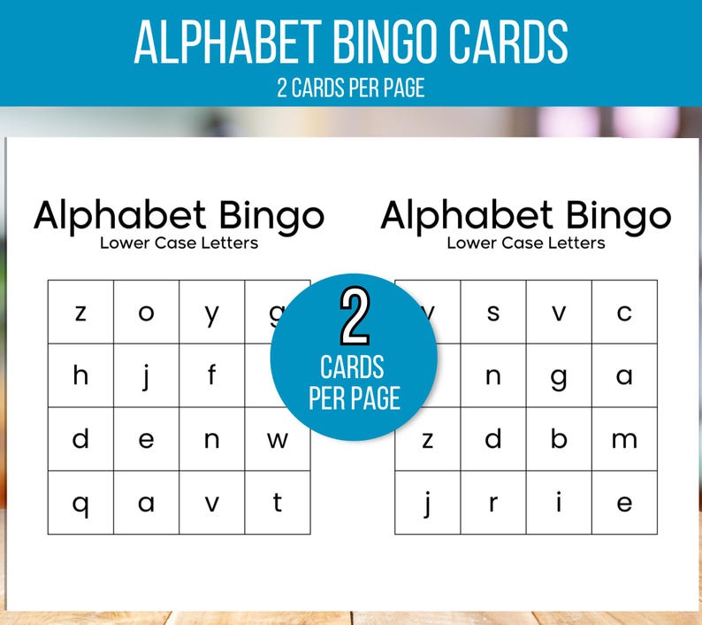 Alphabet Bingo, 100 Printable Alphabet Bingo Cards, ABC Practice, ABC ...