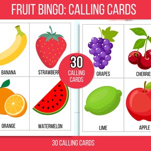 Fruit Bingo, 30 Printable Fruit Bingo Cards, Fruit Game, Fruit Party ...