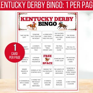 Kentucky Derby Watch Party Bingo, Kentucky Derby Bingo Cards, Kentucky ...