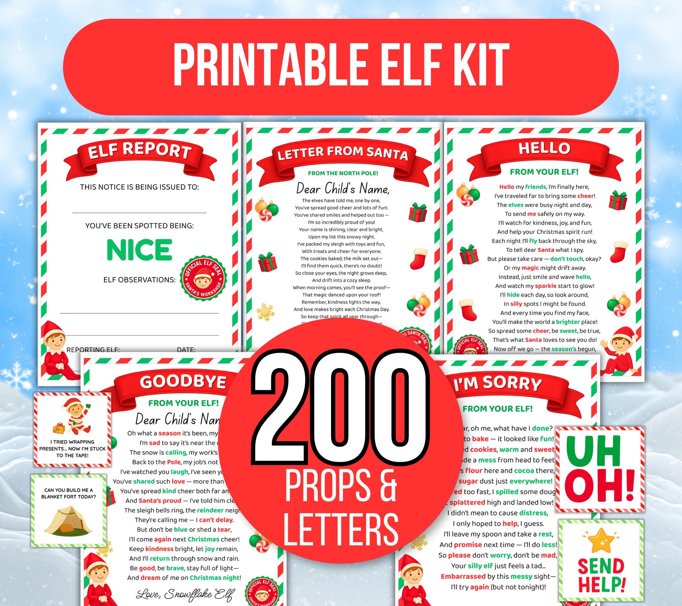 Printable Elf Kit, Printable Elf Kit 24 Day Bundle, New Elf Arrival ...