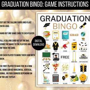 Graduation Bingo, 30 Graduation Bingo Cards, Graduation Activity for ...