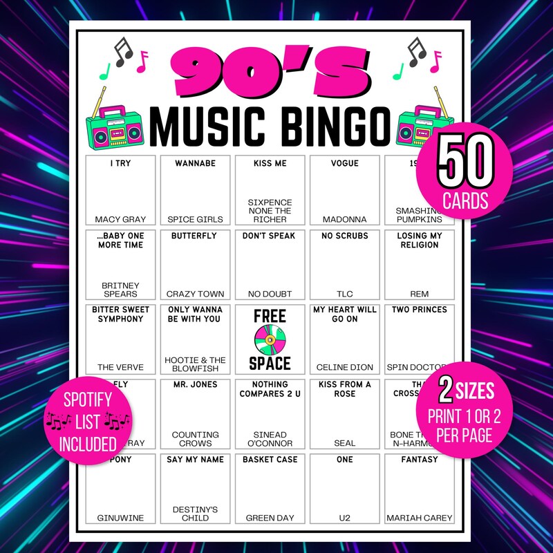 Music Bingo - Etsy
