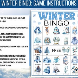 Winter Bingo, 50 Winter Bingo Cards, Winter Games, Winter Activity for ...
