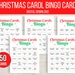 Christmas Carol Bingo, 50 Printable Christmas Carol Bingo Cards ...