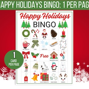 Holiday Bingo, 50 Holiday Bingo Cards, Holiday Activity, Kids Holiday ...