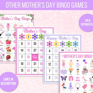 Mother's Day Bingo, 100 Mother's Day Bingo Cards, Mother's Day Activity ...