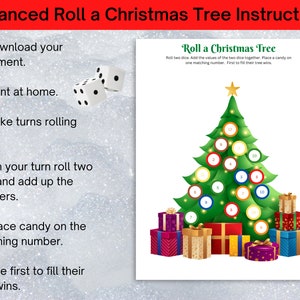 Roll a Christmas Tree Game Printable, Roll a Snowman, Roll a Dice ...