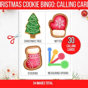 Christmas Bingo, 30 Baking Bingo Cards, Christmas Cookie Bingo Cards ...