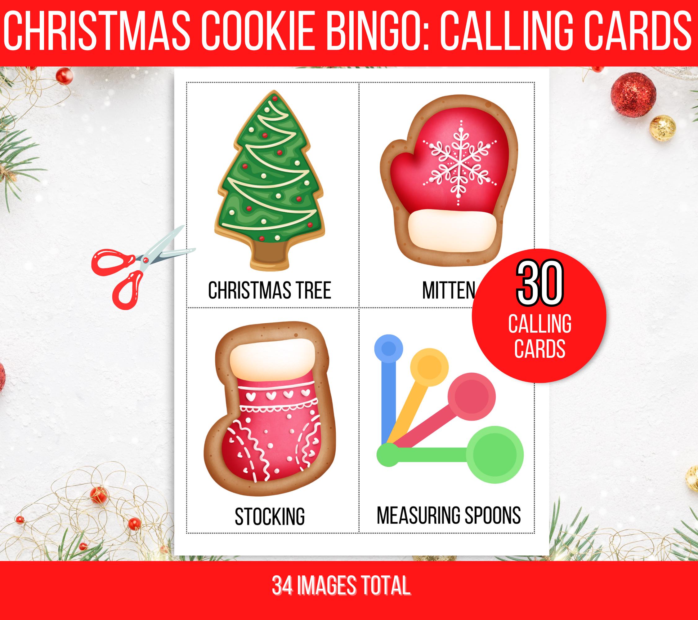 Christmas Bingo, 30 Baking Bingo Cards, Christmas Cookie Bingo Cards ...
