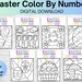 Easter Color by Number, 7 Printable Easter Coloring Pages, Easter ...