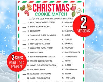Christmas Cookie Match Game, Christmas Games, Printable Christmas Games ...
