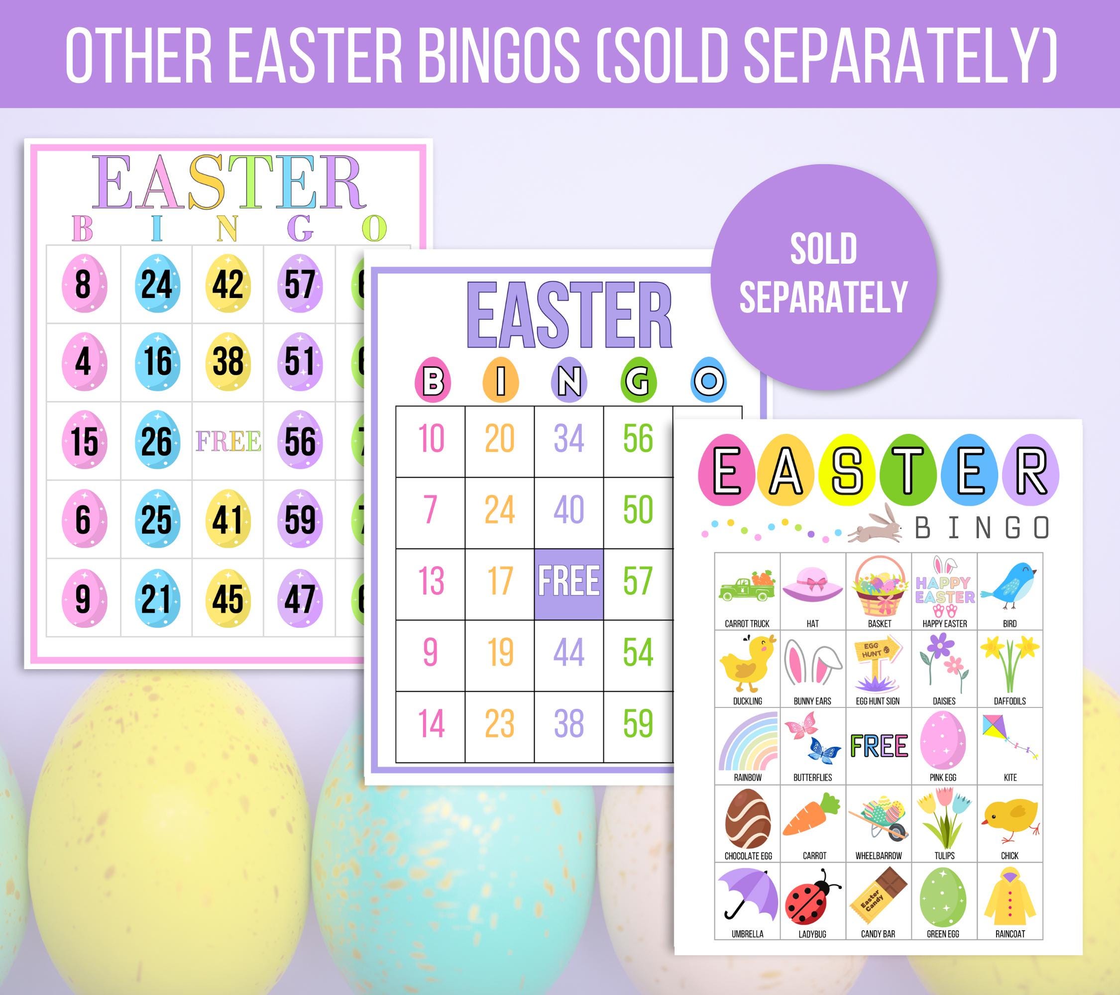 Easter Bingo, 100 Easter Bingo Cards, Printable Easter Activity for ...
