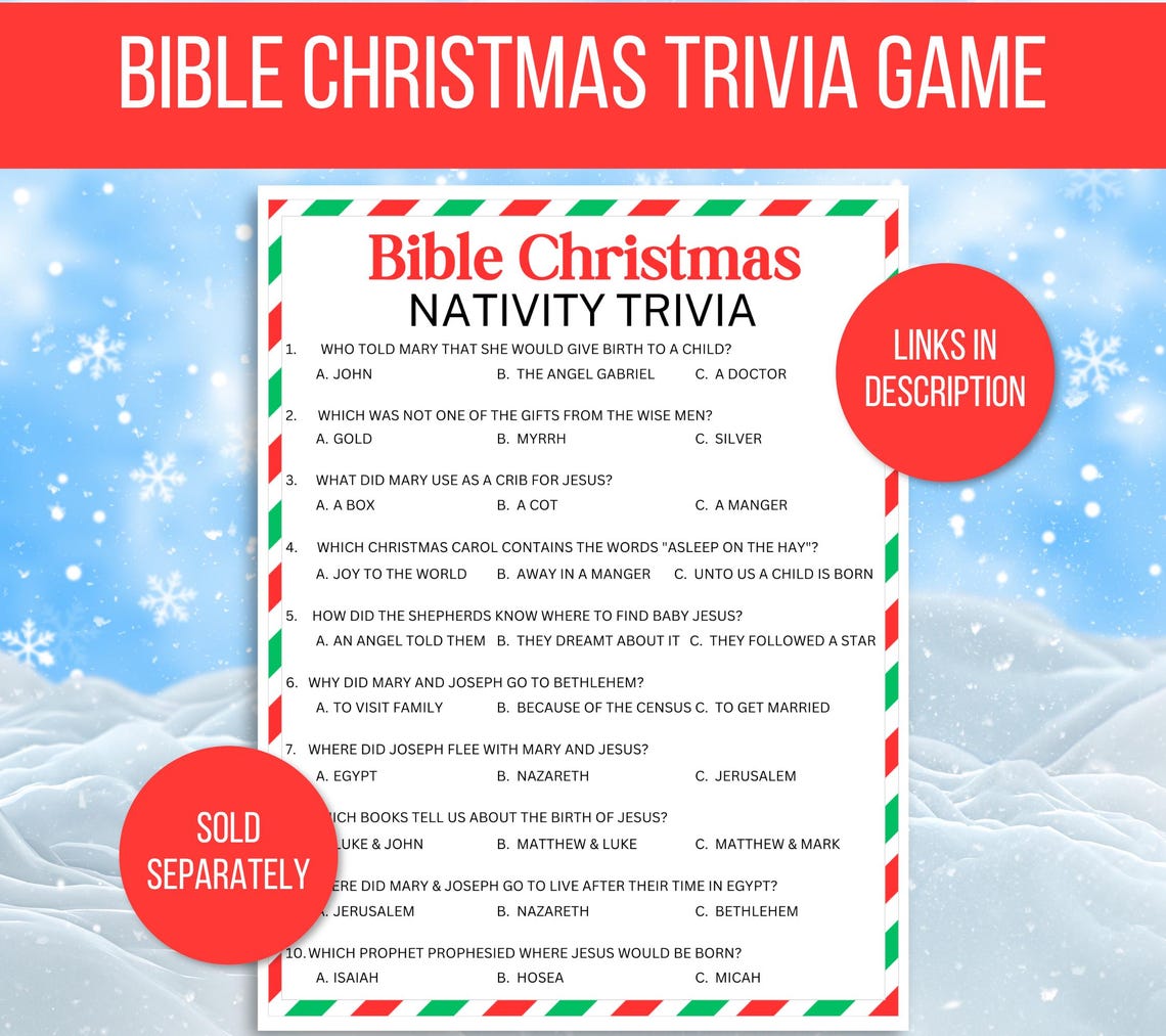 Bible Christmas Pass the Prize, Bible Christmas Games, Nativity Pass ...