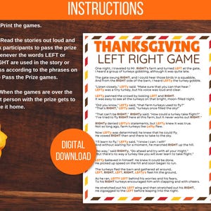 Thanksgiving Left Right Game, Thanksgiving Games, Thanksgiving Pass the ...
