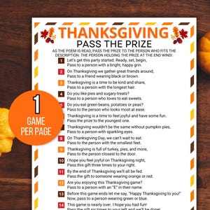 Thanksgiving Pass the Prize Game, Thanksgiving Games, Thanksgiving Left ...