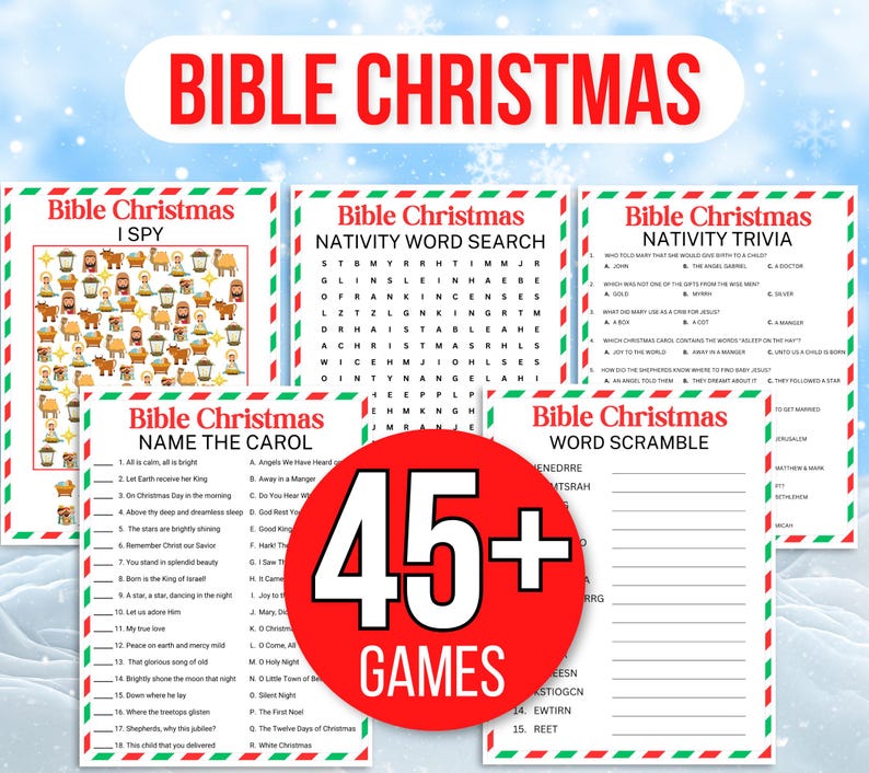 Bible Christmas Games, Bible Christmas Party Games, Nativity Games ...