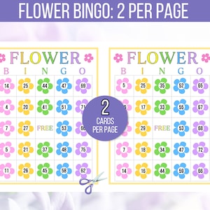 Flower Bingo, 100 Spring Bingo Cards, Flower Carte Bingo, Spring ...