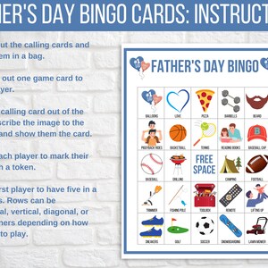 Printable Father's Day Bingo, 30 Father's Day Bingo Cards, Father's Day ...
