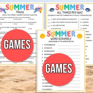 Summer Trivia Games, Summer Activities, Summer Party Games, Summer Game ...