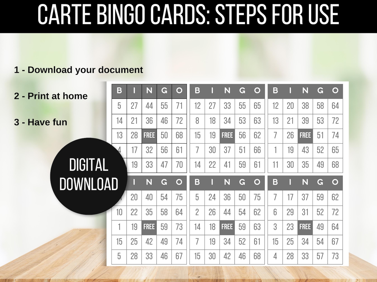300 Bingo Cards, 6 per Page, Fun Party Game, Classroom Activity, Bingo ...
