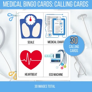 Medical Bingo, 30 Printable Medical Bingo Cards, Doctor Bingo, Nurse ...