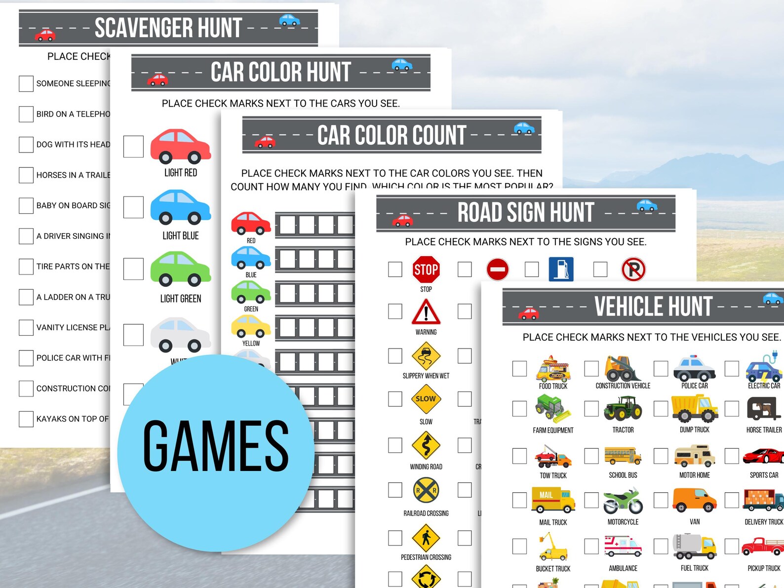 Mega Kids Road Trip Games, Travel Activities, Road Trip Games Bundle ...