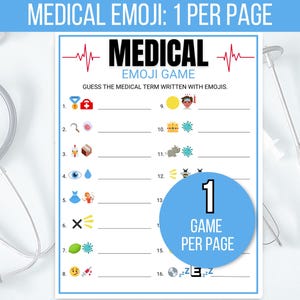 Medical Emoji Game, Emoji Medical Game, Medical Emoji Activity, Medical ...