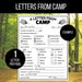 Letters From Camp, Summer Camp Letters, Printable Letter From Camp ...