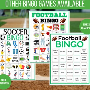 Baseball Bingo, 30 Unique Printable Baseball Bingo Cards, Baseball ...