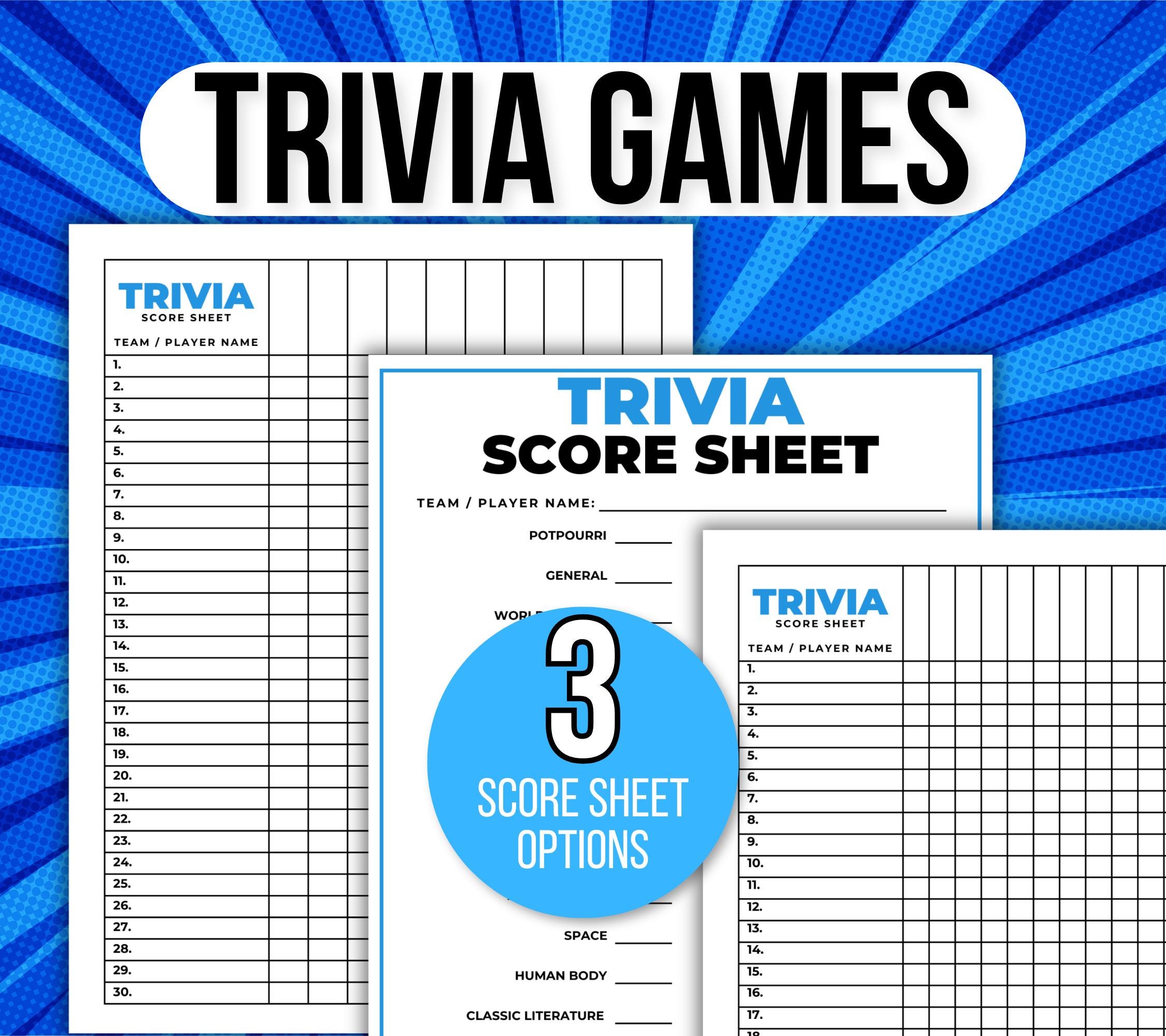 Pub Trivia Games Bundle, Trivia Night Games, Trivia Games Set, Family ...