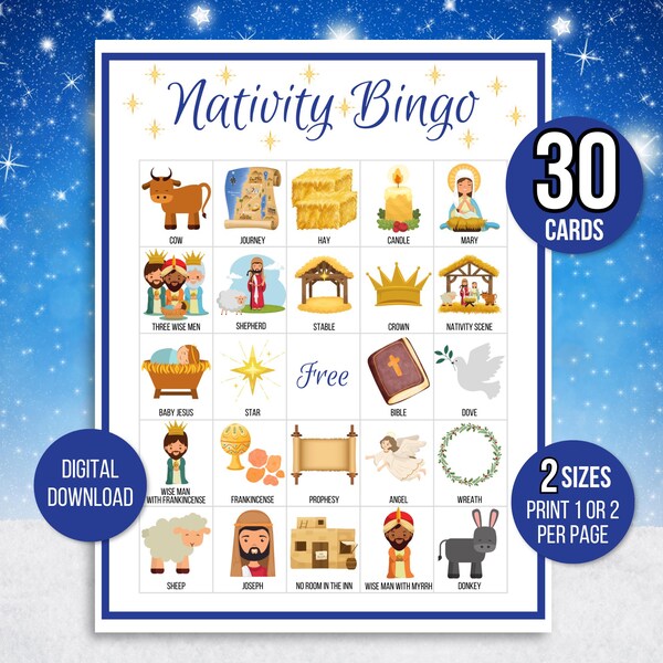 Nativity Bingo - Etsy