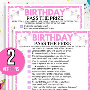 Birthday Pass the Gift Game, Girls Birthday Pass the Prize Game, Teen ...