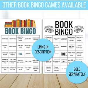 Book Bingo, 50 Book Club Bingo Cards, Book Bingo for Adults, Book ...