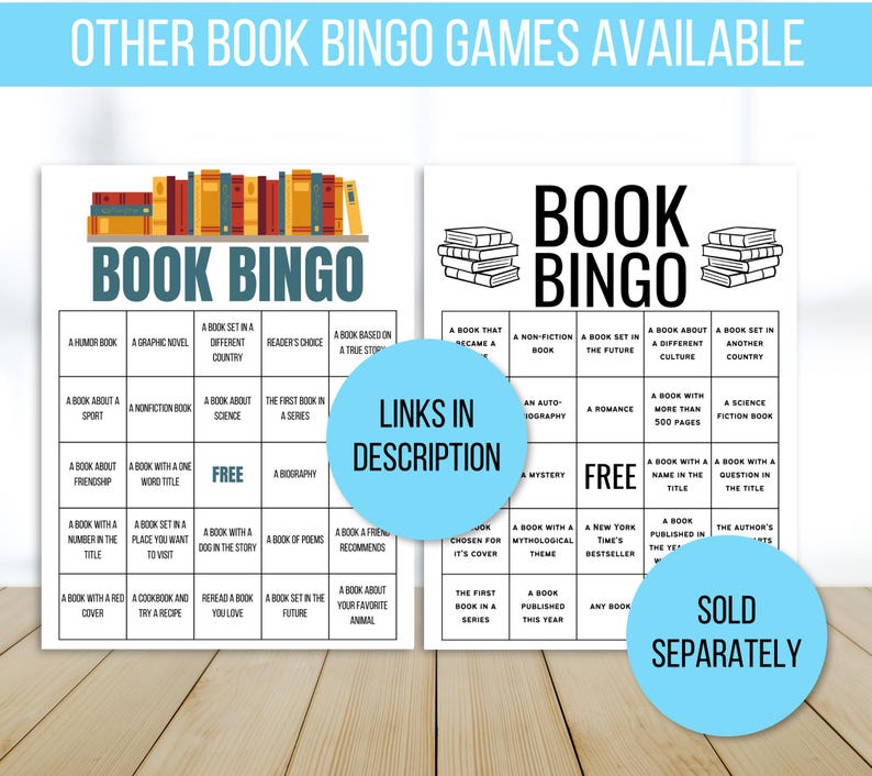 Book Bingo, 50 Book Club Bingo Cards, Book Bingo for Adults, Book ...