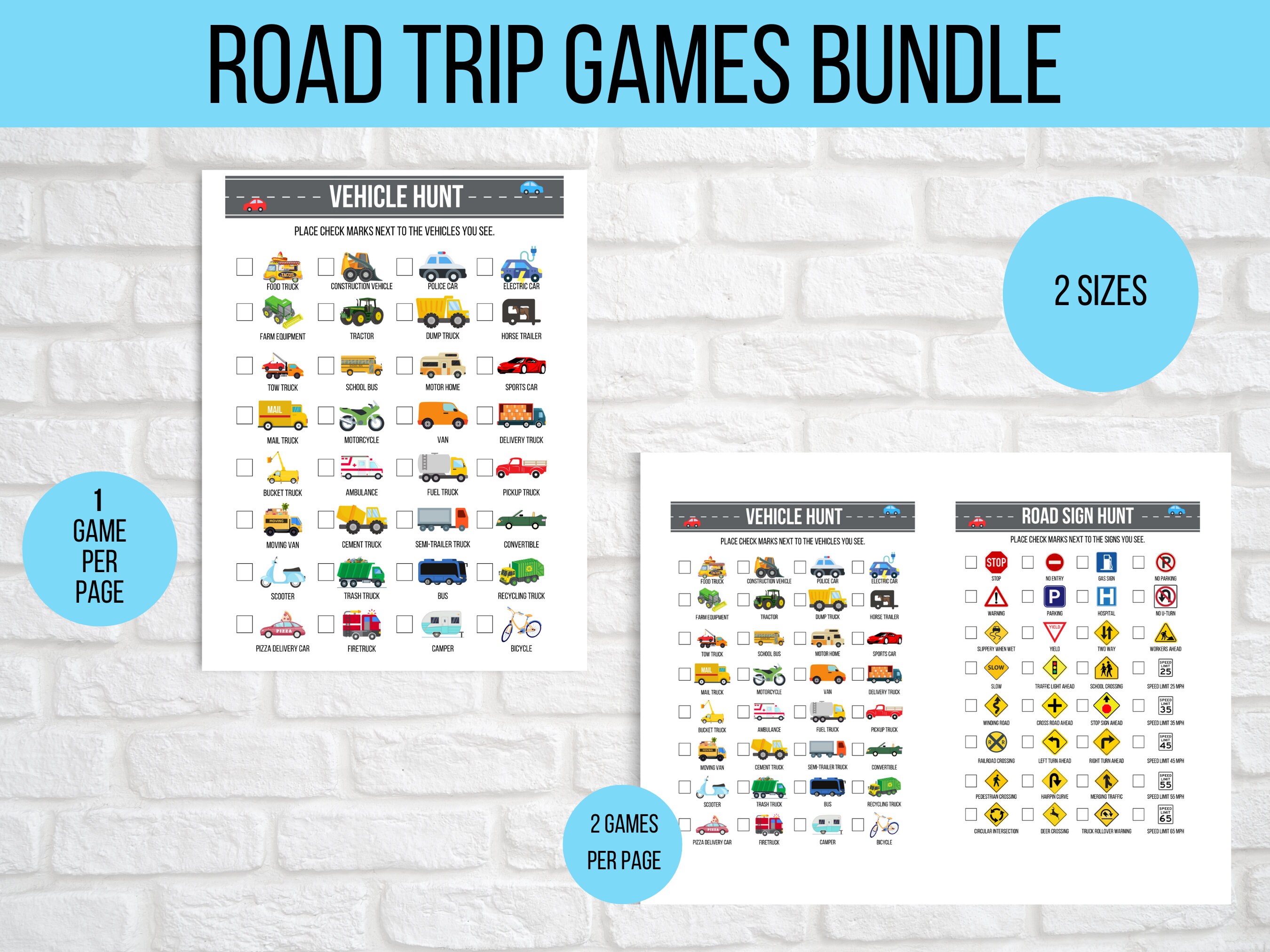 Kids Road Trip Games Printable Travel Activities Road Trip - Etsy Australia