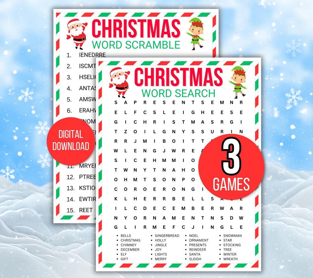 Christmas Word Search, Christmas Word Scramble, Fun Christmas Game ...
