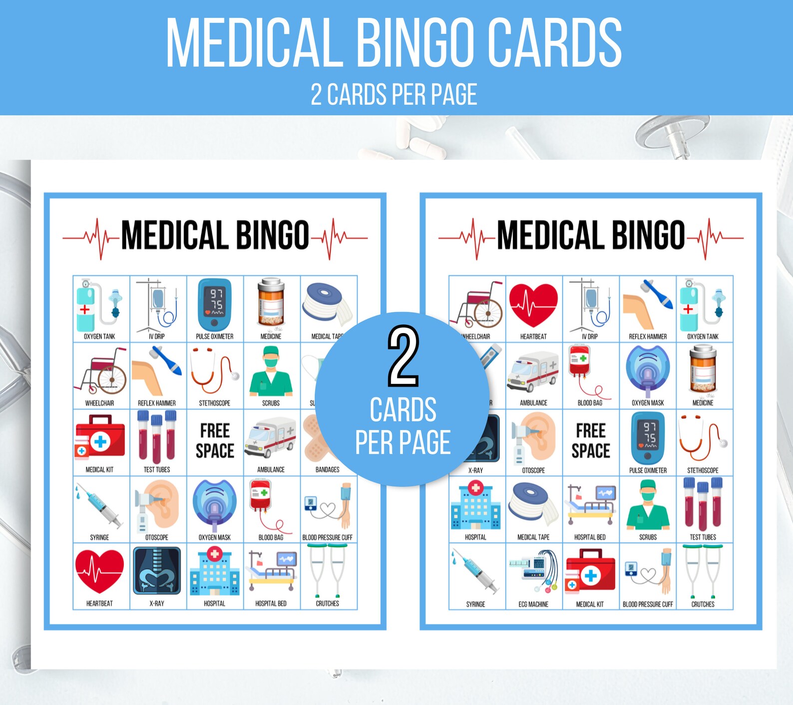 Medical Bingo, 30 Printable Medical Bingo Cards, Doctor Bingo, Nurse ...